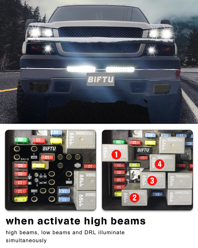 BIFTU 6 High Mod, All The Lights On Module for GM, High Low Beams & DR