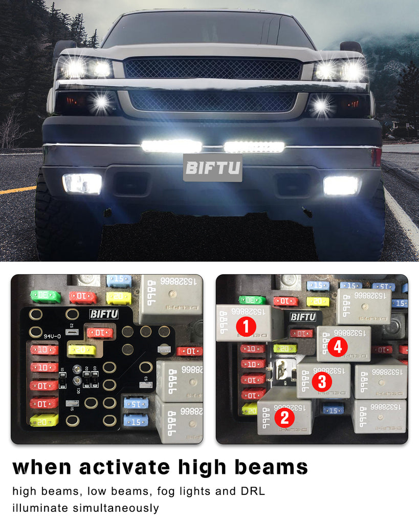 BIFTU 8 High Mod, All The Lights On Module for GM, Fog lights High Low