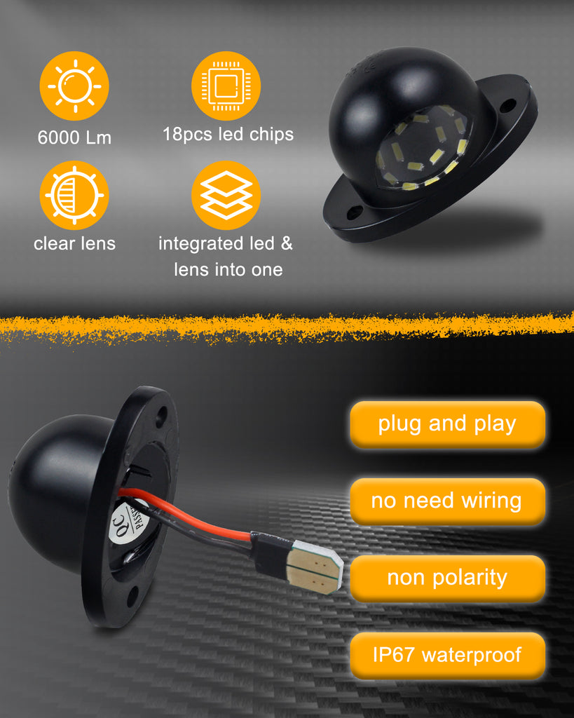 BIFTU LED License Plate Lights Tag Light with Sockets Compatible with
